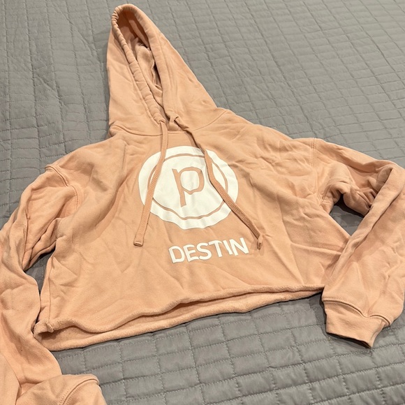 Tops | Pure Barre Destin Fl Location Nudecream Cropped Hoodie Nwot ...